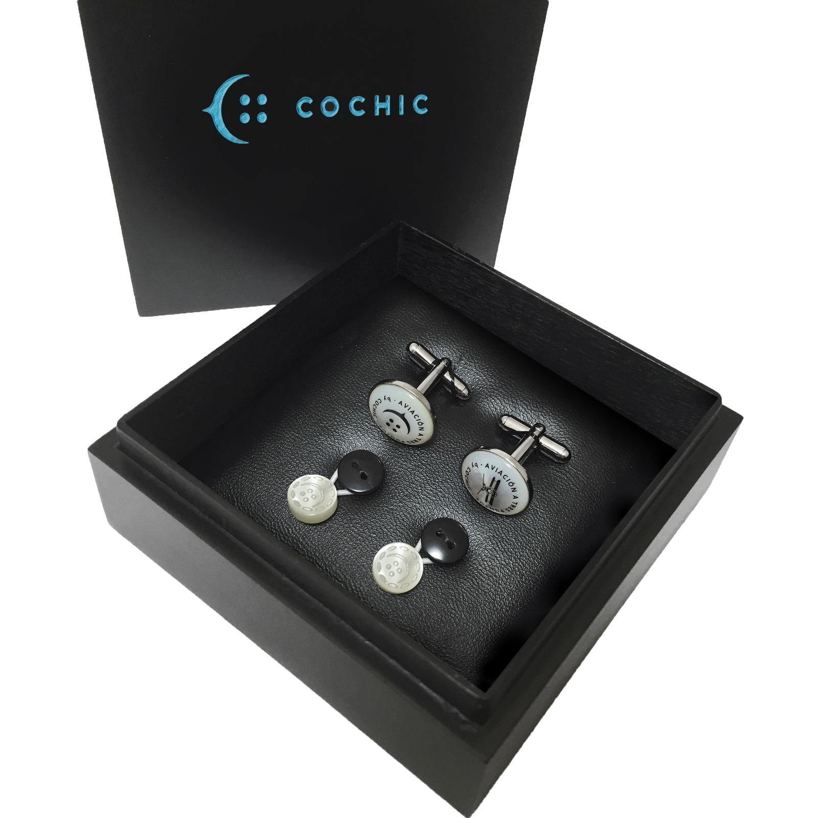 Cufflink and Shirt Collar Extenders Set (4 pcs., White)| COCHIC®